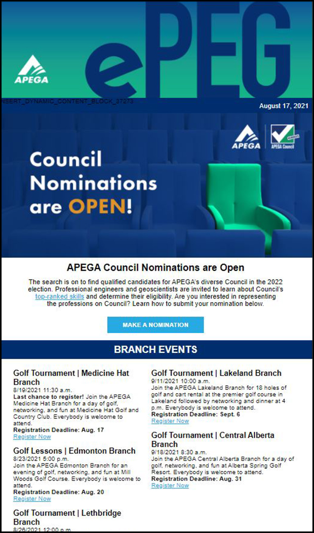 ePEG Newsletter | APEGA